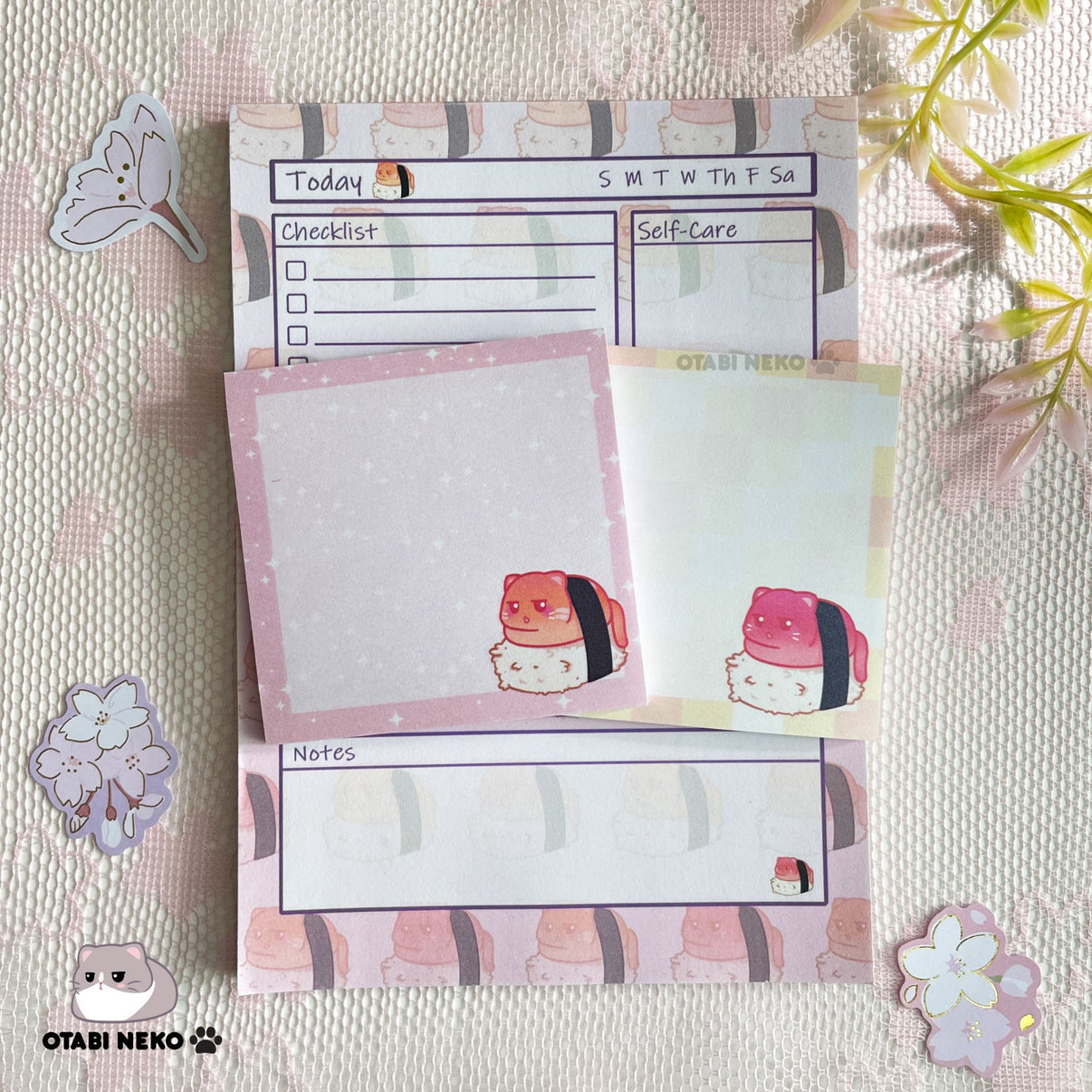 Neko Sushi Sticky Note – Otabi Neko